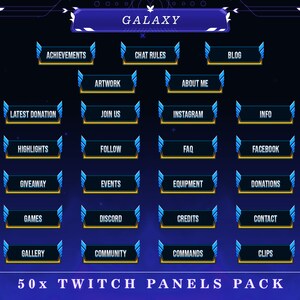 Gamer Twitch Panels | Stream Overlays | Gaming Theme Graphics | Overlay ...