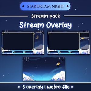 Animated Stream Overlay Pack Stardream Night Celestial-themed Graphics ...