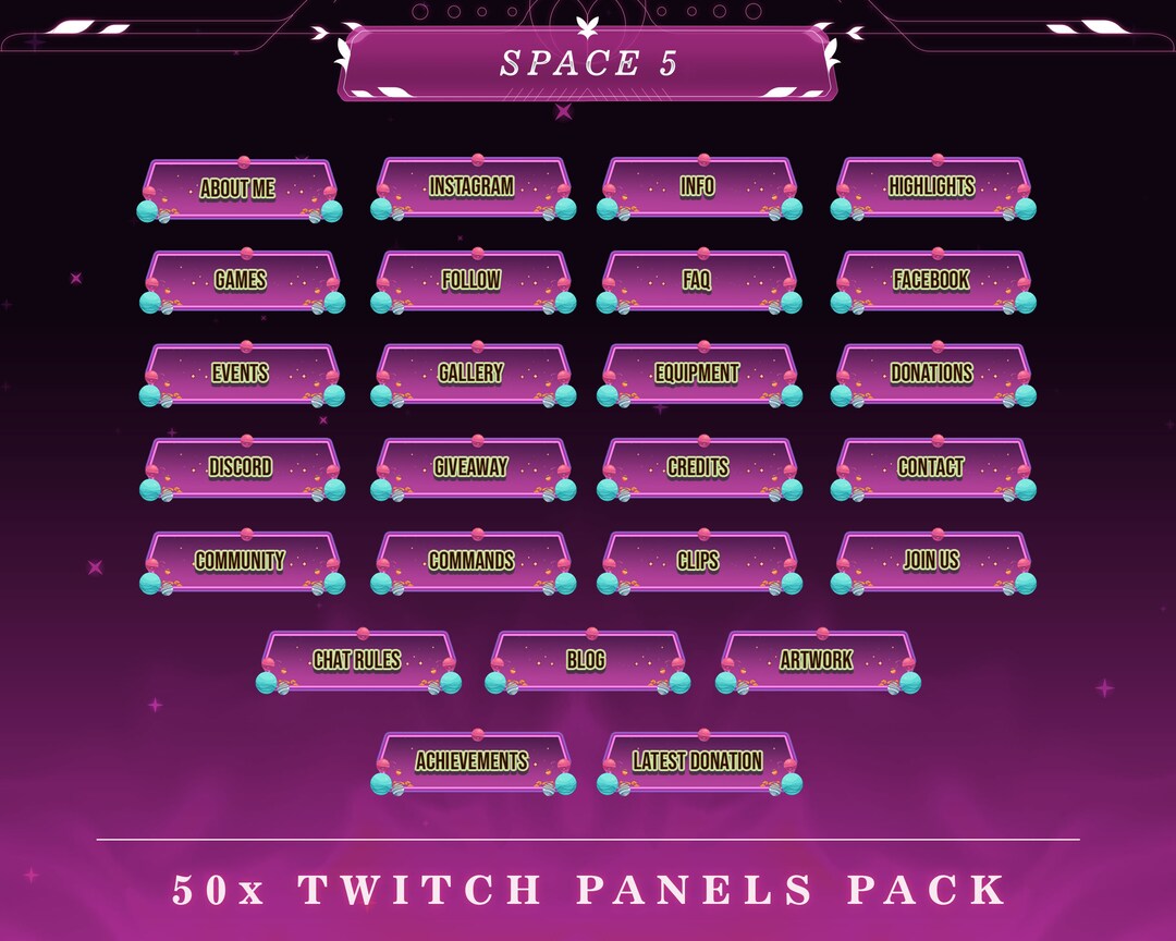 Astronaut Dreams Twitch Panels | Stream Overlays | Space Theme Graphics ...