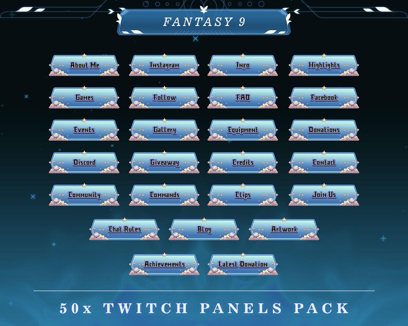 Fantasy Quest Twitch Panels: Stream Overlay Kit - Etsy