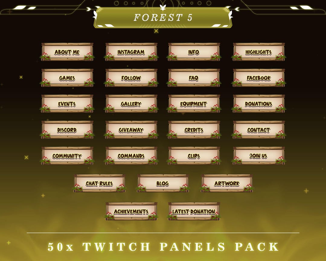 Forest Serenity Twitch Panels: Calm Stream Overlay Graphics - Etsy