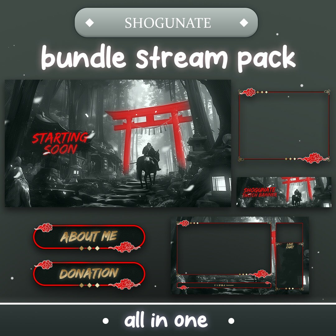 Animated Stream Overlay Pack Shogunate Traditional Japanese-themed ...