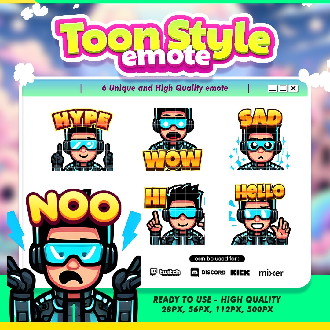 Twitch Emote Mec Cartoon Emote Collection for Modern and Edgy ...