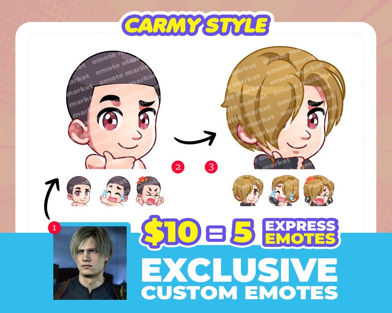 Unique Twitch Emotes Chibi Art & Fun Emote Designs Boost - Etsy