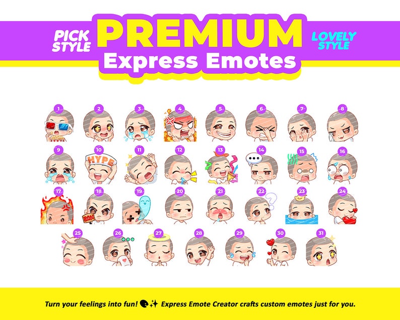 Custom Twitch Emotes: Charming Vtuber Emote Generator - Etsy