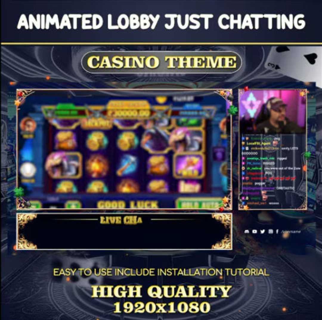 Virtual Casino Just Chatting Screen - Animated Twitch Overlay for ...