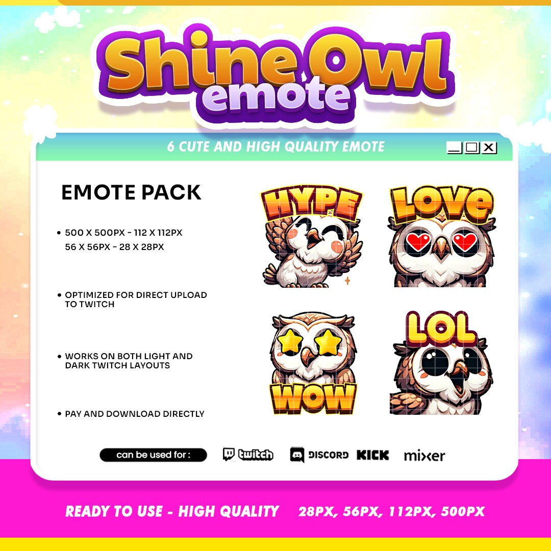 Twitch Emote Realistic Owl Pack With True-to-nature Owl Icons for a ...