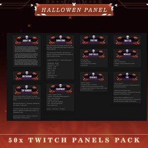 Spooky Halloween Twitch Panels: Haunted Stream Overlays (PNG) - Etsy
