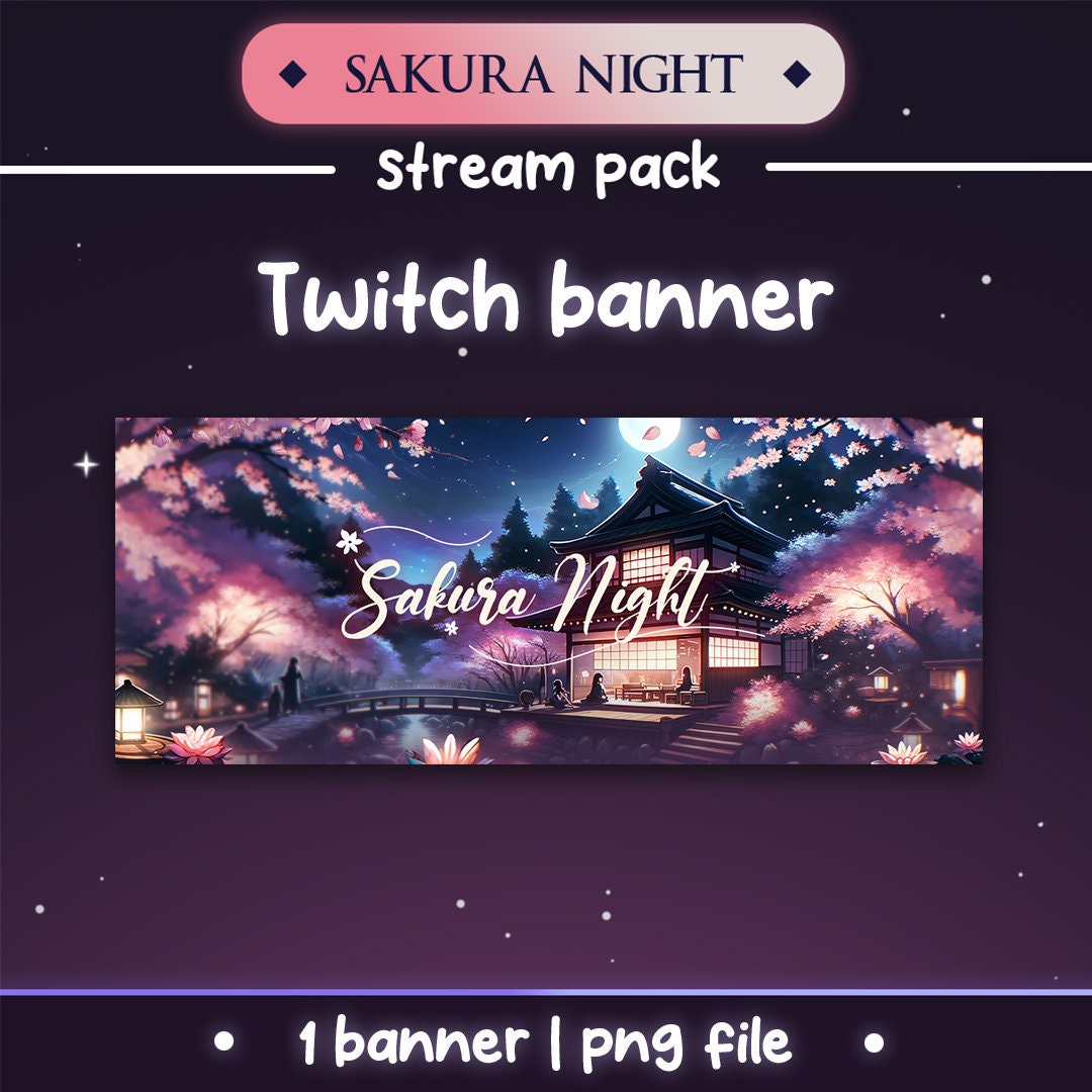 Animated Stream Overlay Pack Sakura Night for Make Your Streams Stand ...