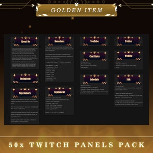 Rich Twitch Panels | Stream Overlays | Opulent Theme Graphics | Overlay ...