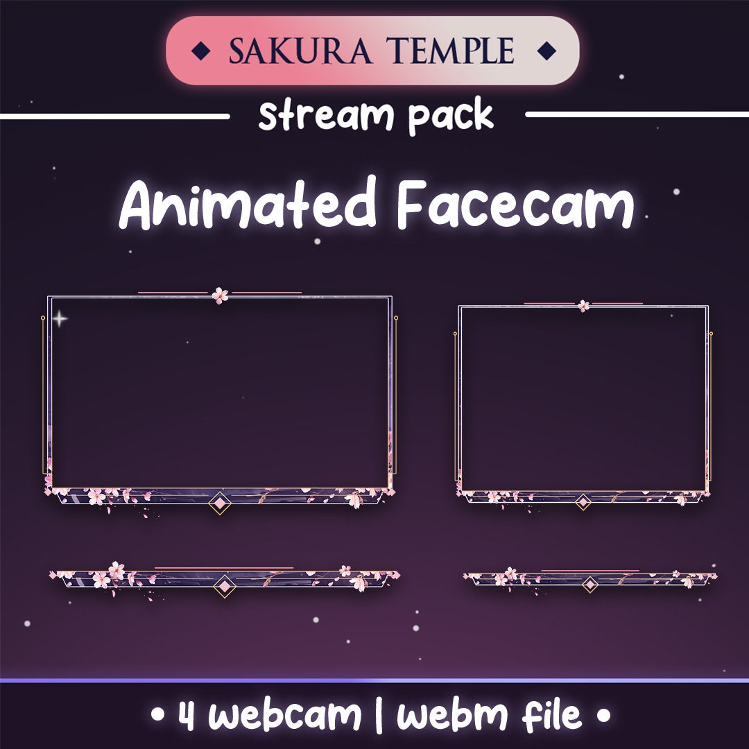 Animated Stream Overlay Pack Sakura Temple for Artistic Streaming ...