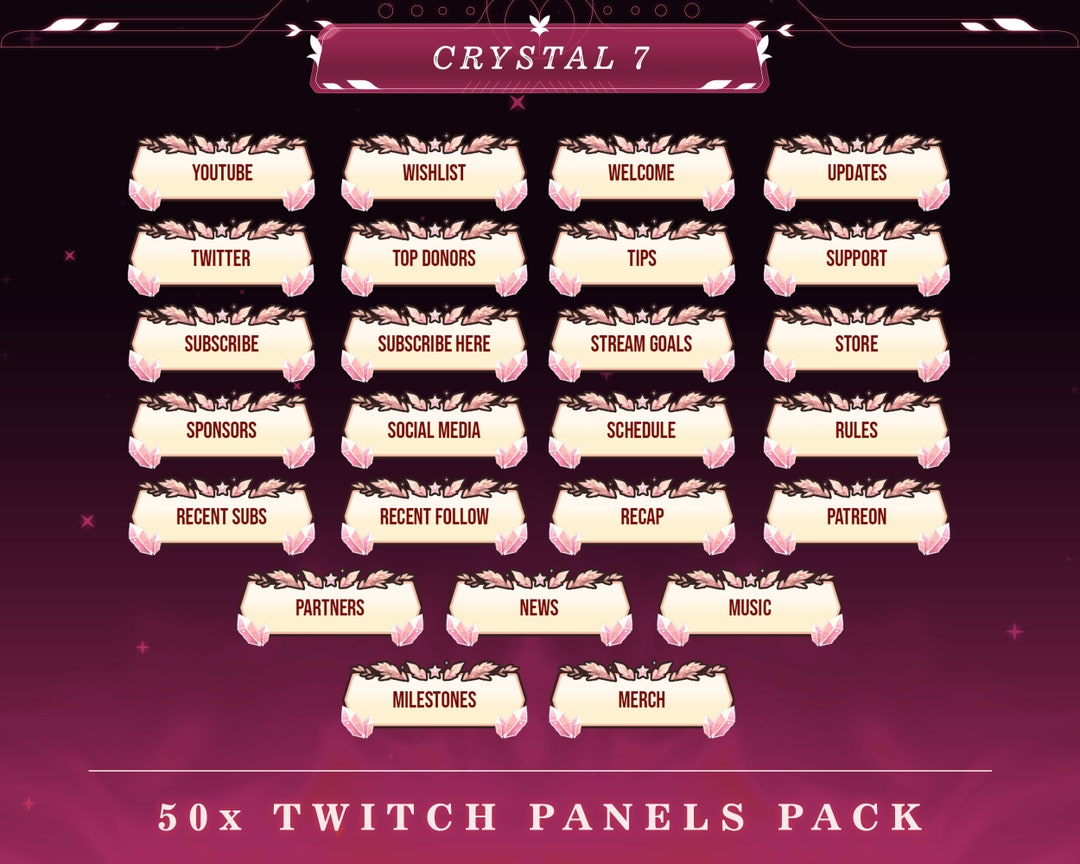 Crystal Majesty Twitch Panels | Stream Overlays | Gemstone Theme ...