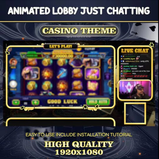 Elevate Your Stream With Animated Casino-themed Twitch Lobby Overlay - Etsy