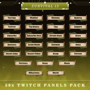 Survival Frontier Twitch Panels: Stream Overlay Kit (PNG) - Etsy