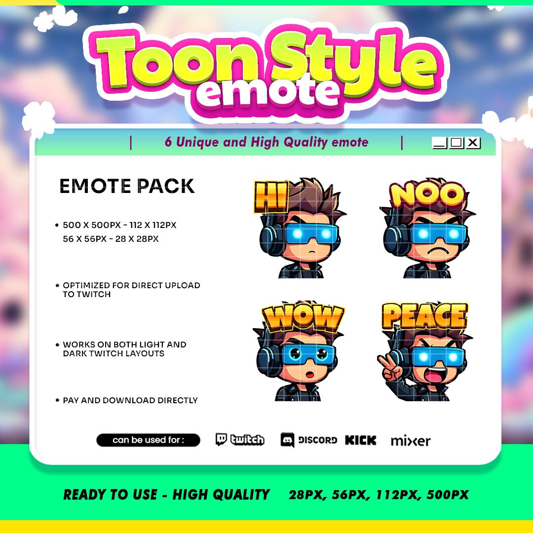 Twitch Emote Expressive Cartoon GG Blue Pack for Personality to Your ...