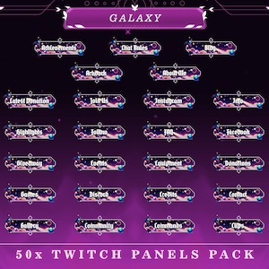 Galaxy Twitch Panels | Stream Overlays | Cosmic Theme Graphics ...