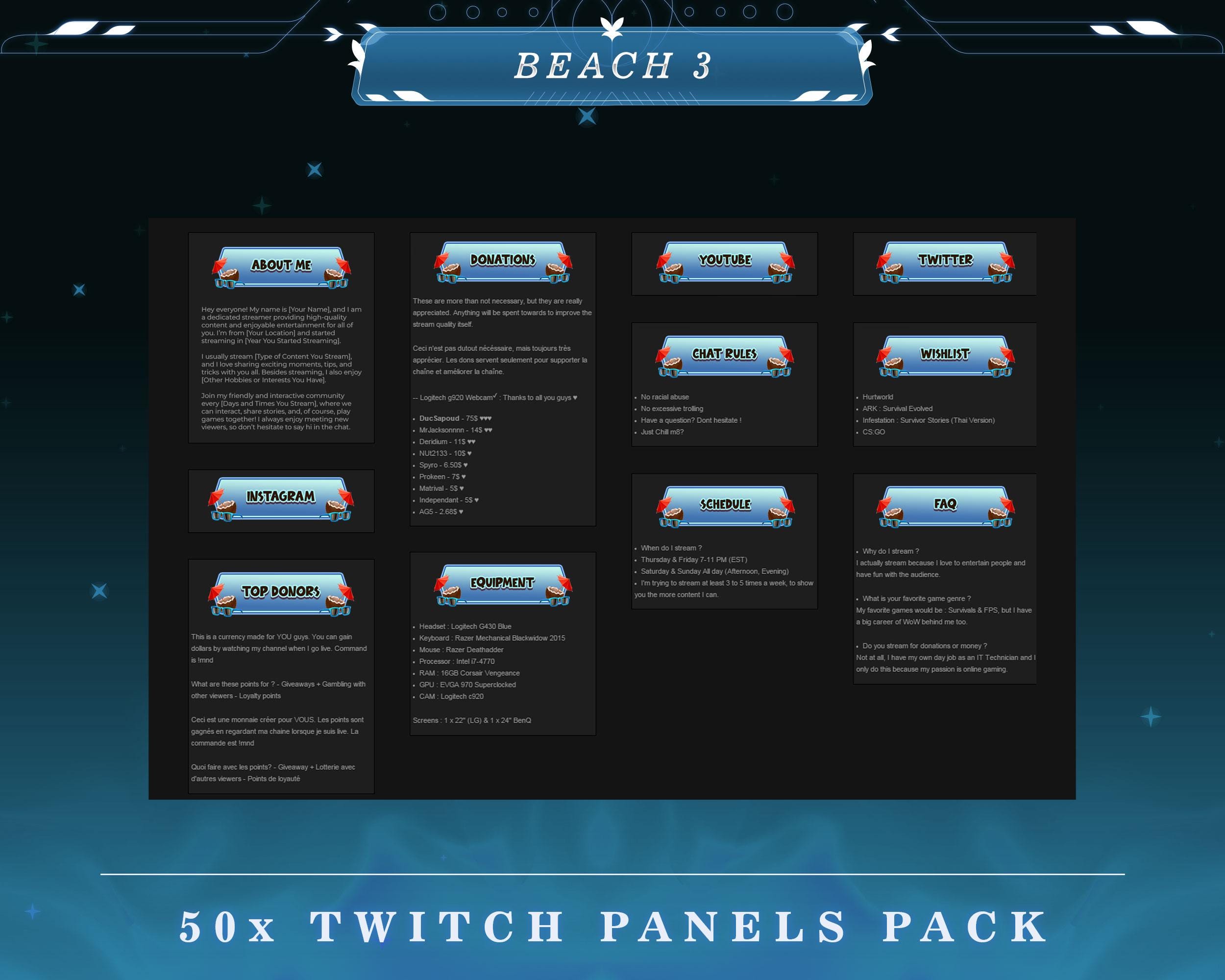 Tropical Paradise Twitch Panels | Stream Overlays | Island Theme ...