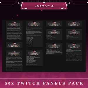 Donut Theme Twitch Panels: Stream Overlay Graphics (50+ PNG) - Etsy