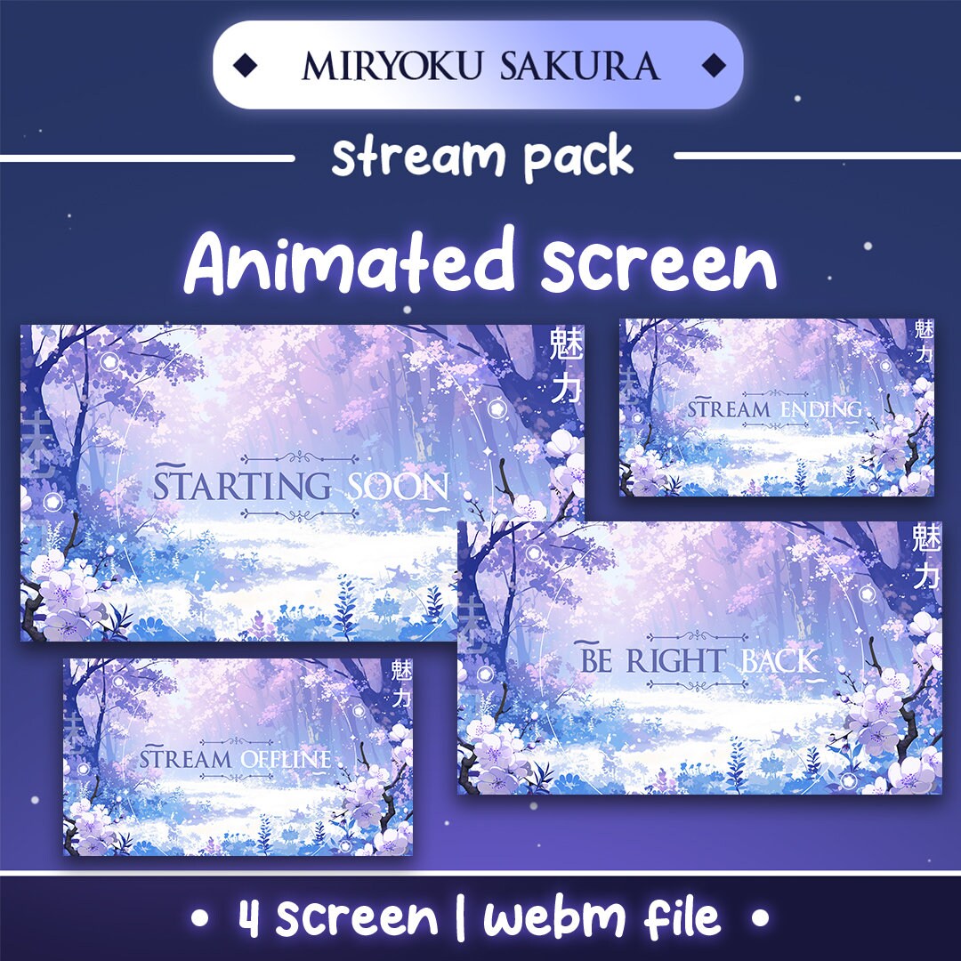 Animated Stream Overlay Pack Ultimate Miryoku Sakura for Twitch ...