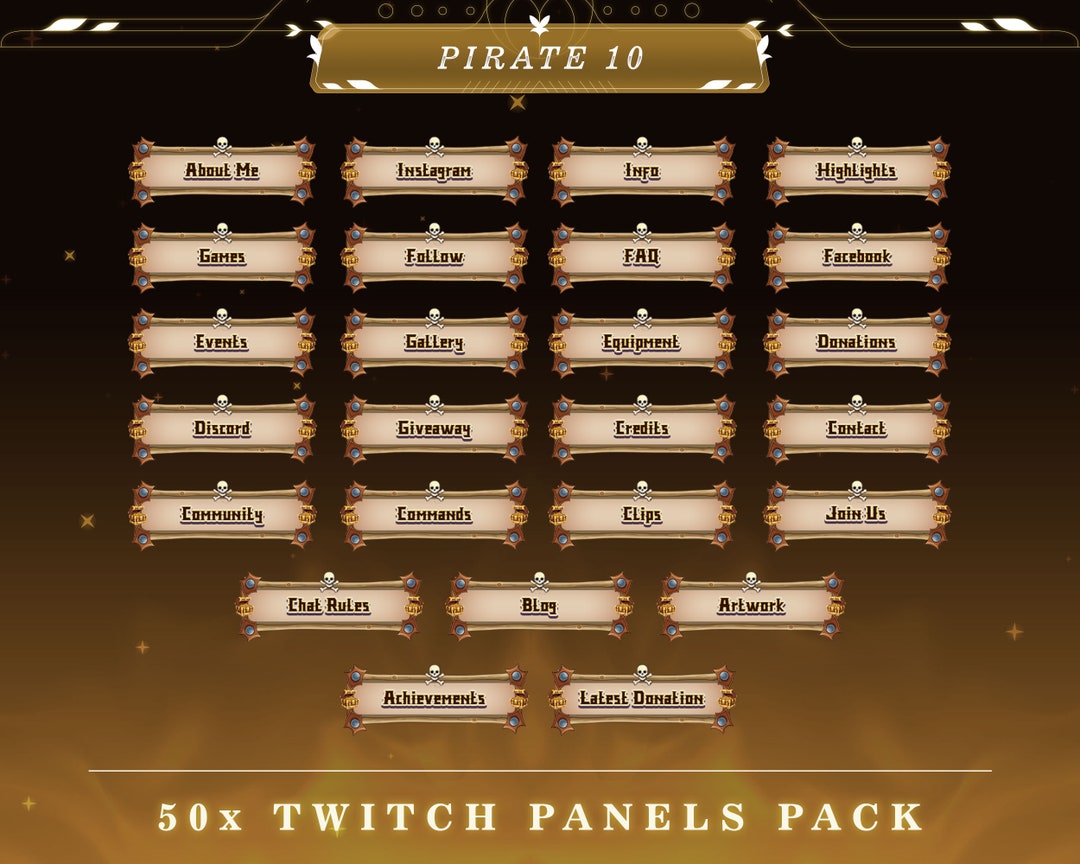 High Seas Twitch Panels | Stream Overlays | Oceanic Theme Graphics ...