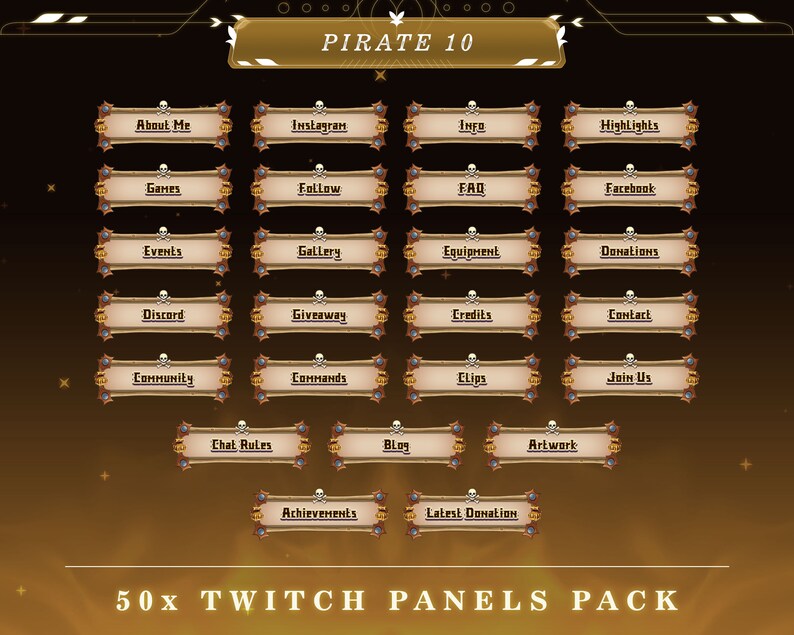 Pirate V10 Twitch Panels: High Seas Stream Overlay Pack - Etsy