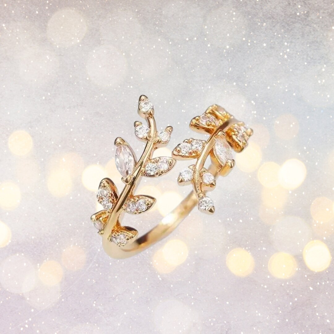 925 Sterling Silver Olive Branch Ring Adjustable Ring Olive - Etsy