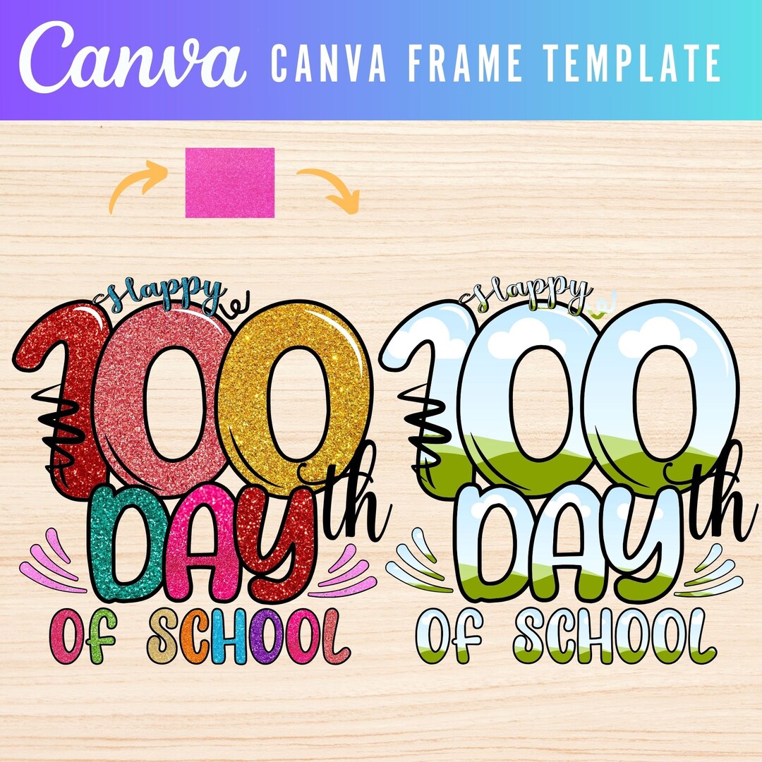 Canva Frames Templates , 100 Days Scanva Frames Templates 100th Day of ...