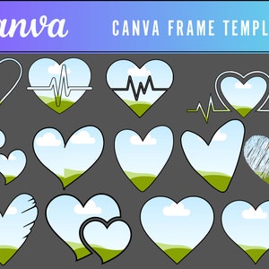 Canva Frame Bundle, Heart Canva Frame, Add Your Own Photo, Create Your ...