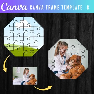 Puzzle Canva Frames Templates ,heart Photo Collage Canva Template ...