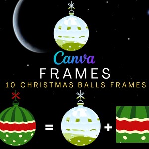 Christmas Canva Frame, Christmas Balls Patterned Ornaments Frames Canva ...