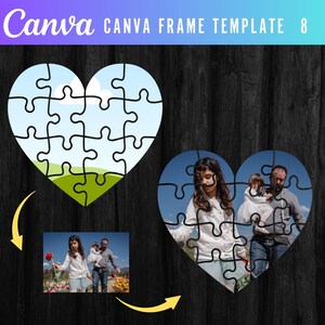 Puzzle Canva Frames Templates ,heart Photo Collage Canva Template ...