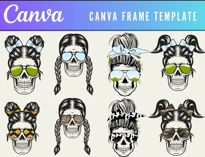 Messy Bun Canva Frames, Custom Messy Bun, Mom Life, Sublimation ...