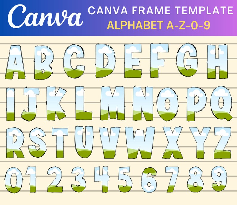 Fill Your Own Doodle Letters on CANVA With , Drag and Drop Alphaset ...