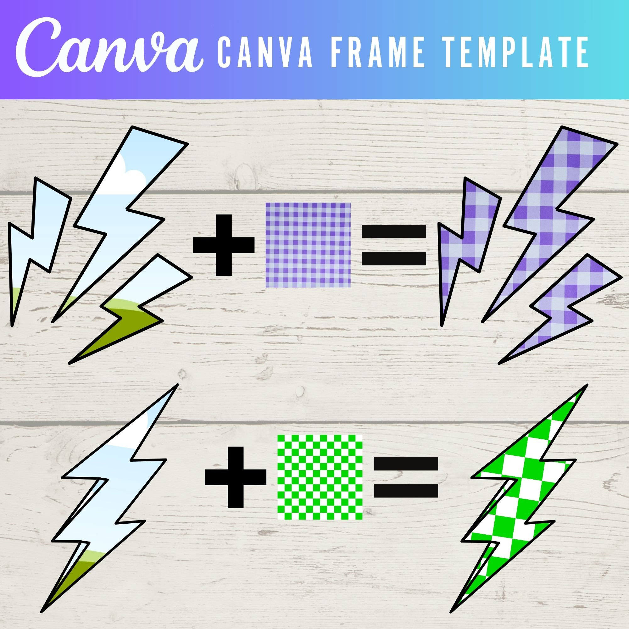 Design Your Own Lightning Bolt Canva Frames Custom Your - Etsy Canada