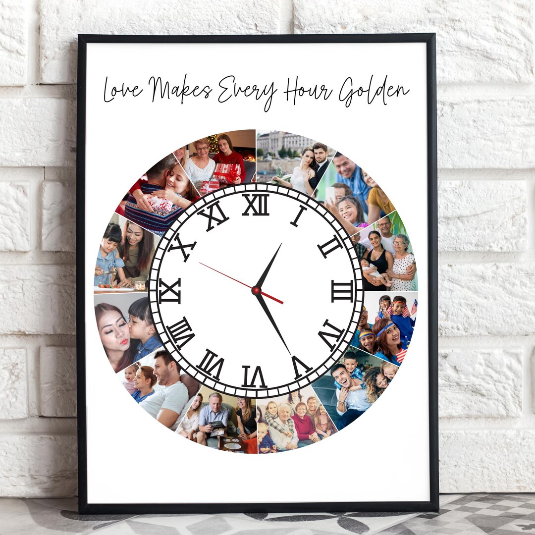 Editable Canva Clock Photo Collage – Create Your Own Clock Collage ...