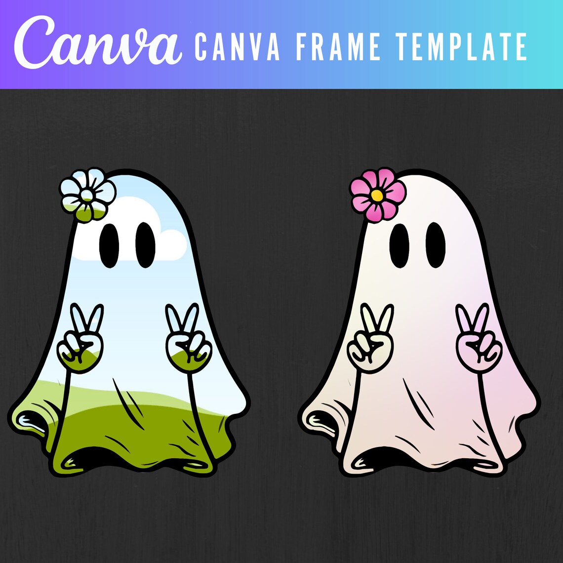 Canva Frames Shoe Print Canva Frames ghost Canva Frames - Etsy