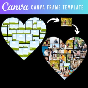 Canva Frames Templates ,heart Photo Collage Canva Template ,canva Frame ...