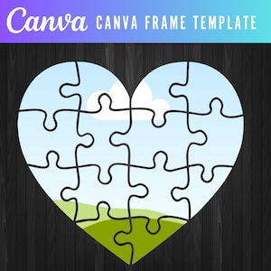 Design Your Own Puzzle, CANVA Frames Bundle With Easy Drag and Drop ...