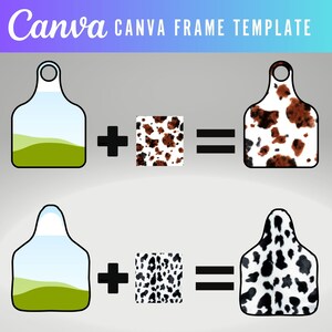 Make Your Own COW TAGS on CANVA, Editable Canva Element Templates Cow ...