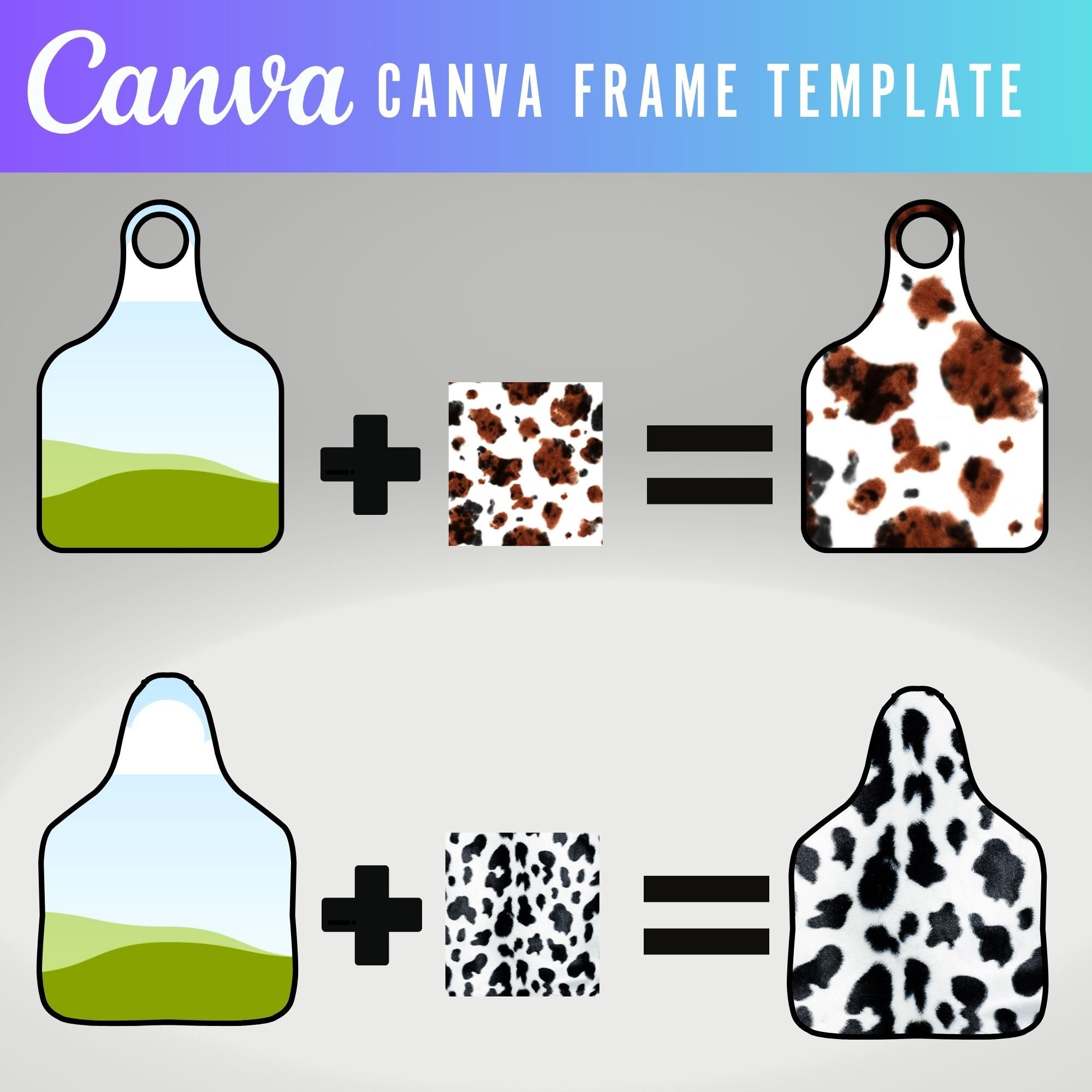 Make Your Own COW TAGS on CANVA, Editable Canva Element Templates Cow ...