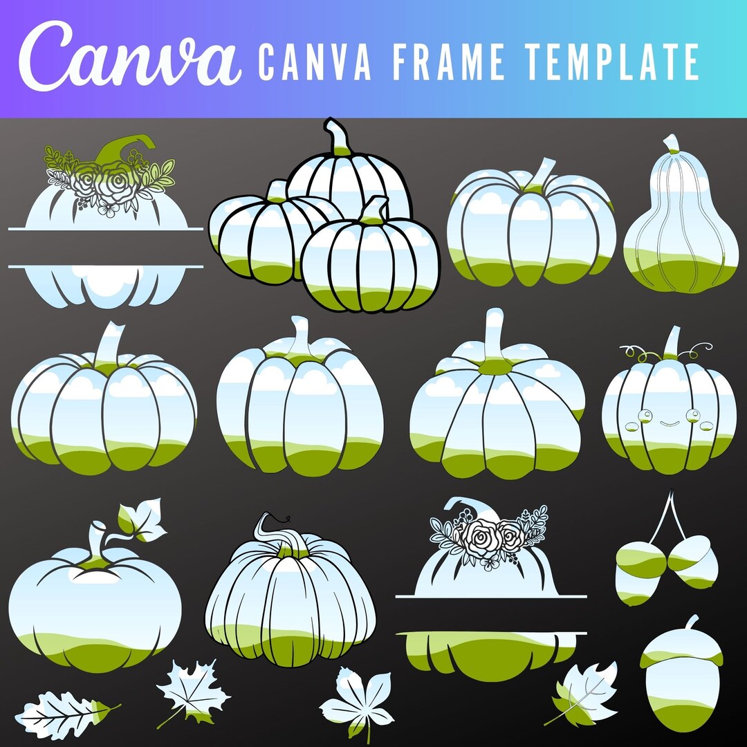 Canva Frames Bundle | Pumpkins Canva Frames Bundle| Fall Halloween ...