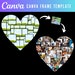 Heart Photo Collage Canva Template ,DIY Heart Photo Collage Design on ...
