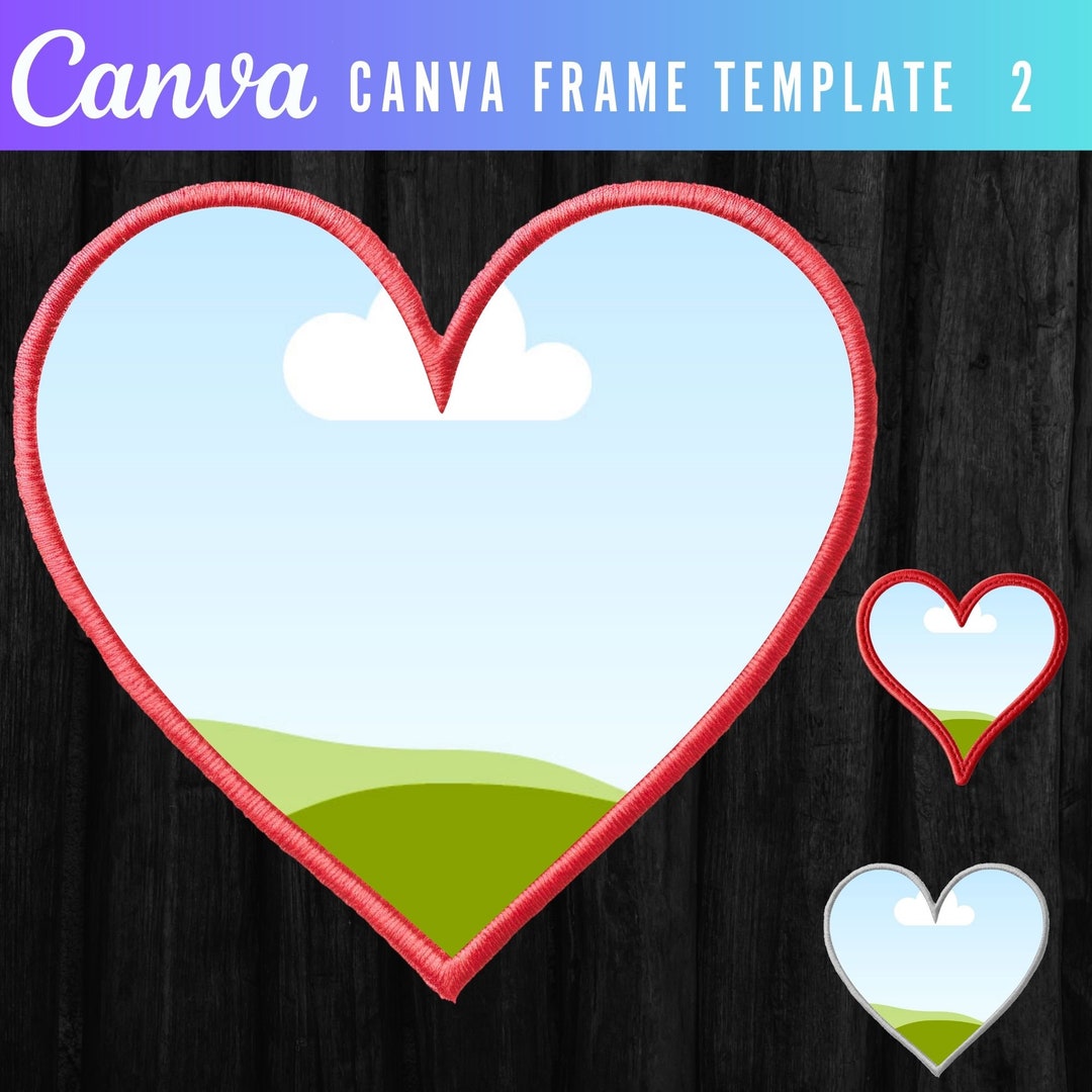 Hearts Canva & PNG Bundle, Faux Embroidery Stitch Hearts With Fill ...