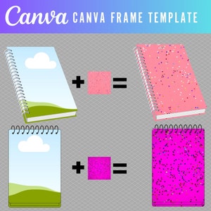 Canva Frames Bundle | Spiral Notebook Mockup for Canva| Drag and Drop ...