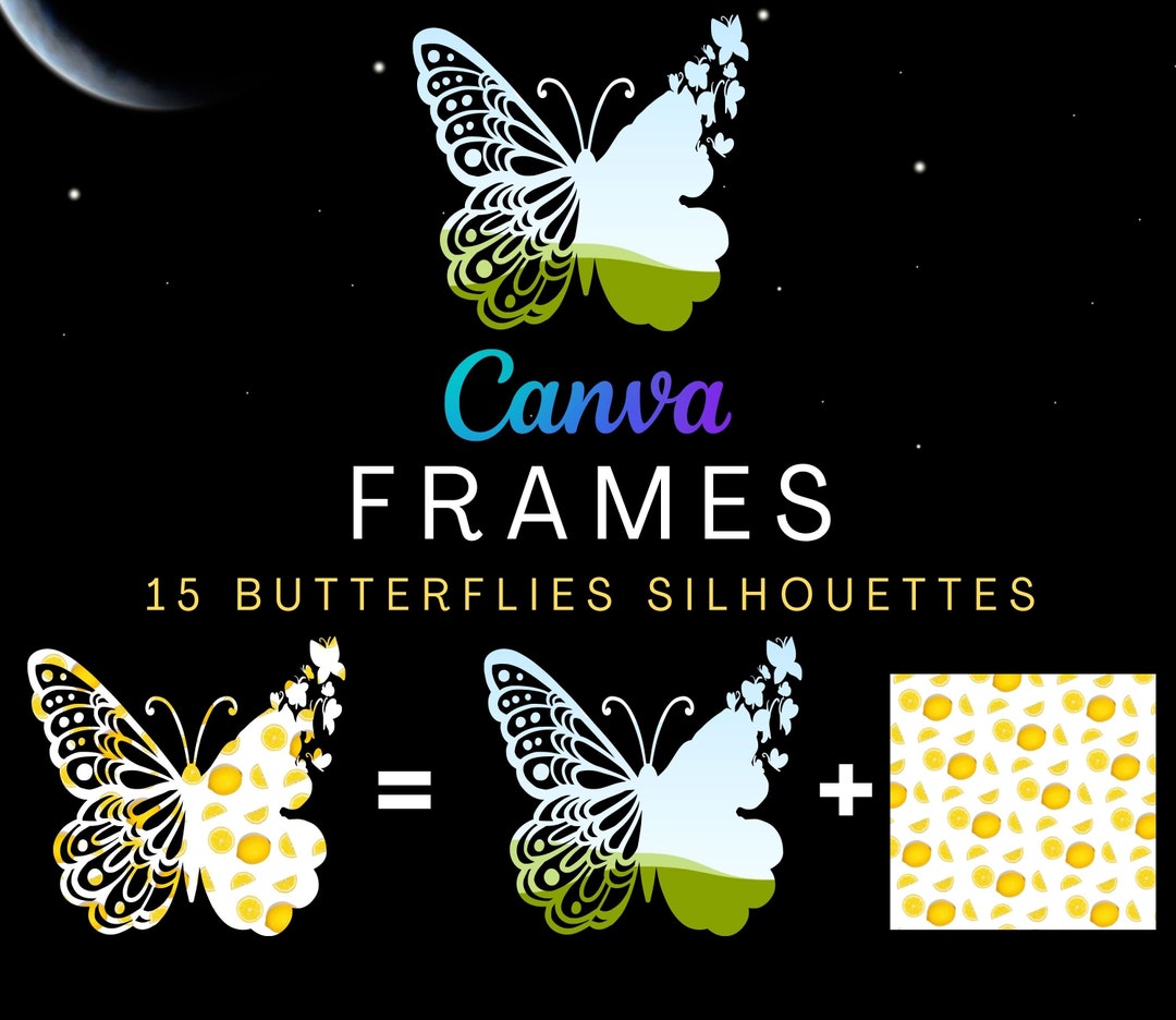 Butterflies Canva Shapes | CANVA TEMPLATES | Drag and Drop Sublimation ...