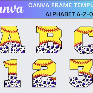 Canva Frame Template Varsity College Sports Blank Letters Alphabet Font ...