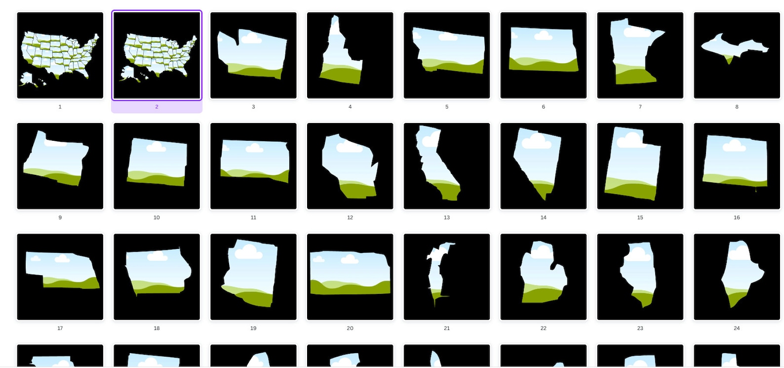 Canva Frame Template , Fill Your Own 50 States of America on Canva ...
