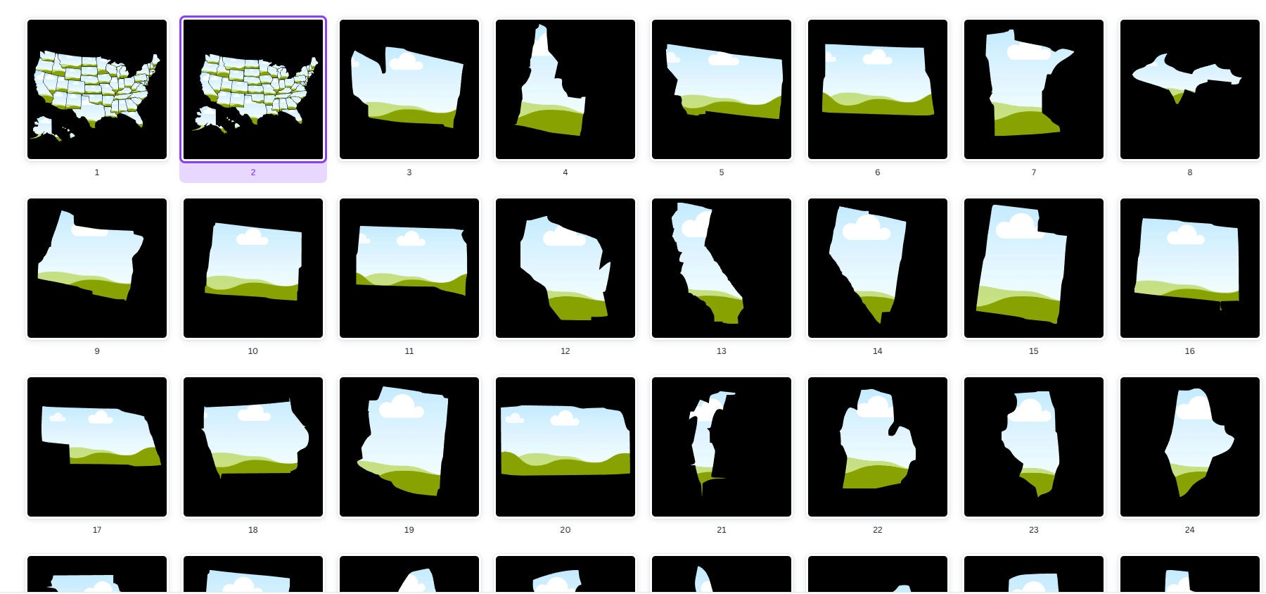 Canva Frame Template , Fill Your Own 50 States of America on Canva ...