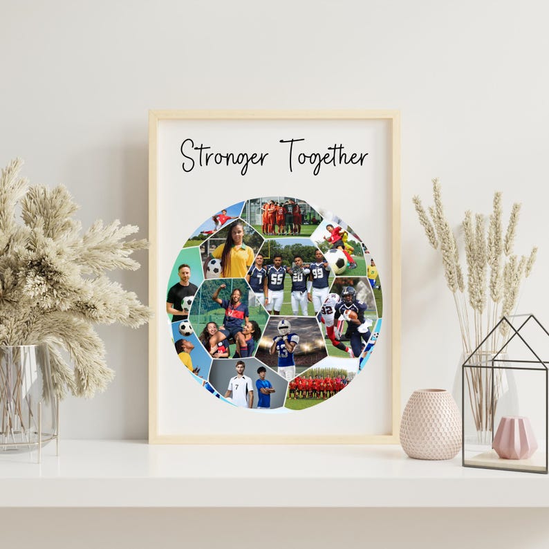Editable Soccer Photo Collage Canva Template – Custom Football Frame ...