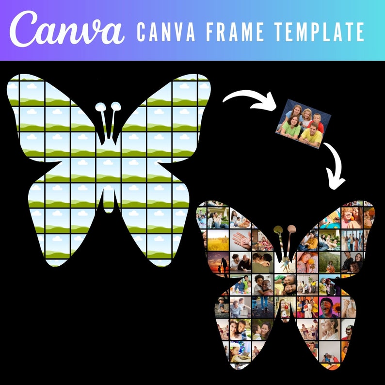 Canva Rahmen Vorlage, Beste Freunde Foto Collage Vorlage, Schmetterling ...